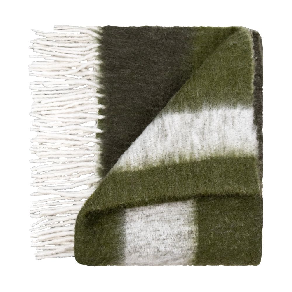Cara Green Chunky Knit Acrylic Throw (127x178cm) - Furniture & Design